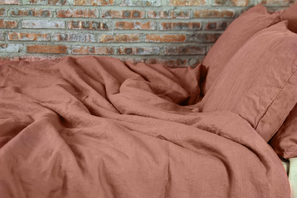 Linen Duvet Cover Brick | 100% Pure Linen Duvet Covers | Linen Bedding