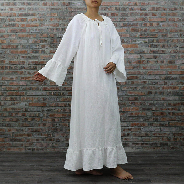 Raglan Sleeve Linen Nightwear - linenshed