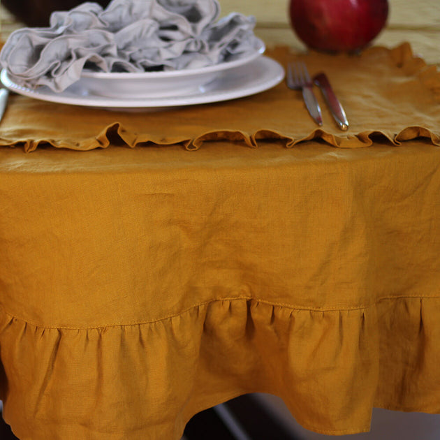 Ruffles Tablecloth Linen Collection