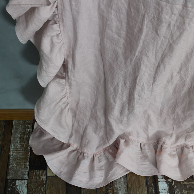 Hang on our Natural Linen Curtains With Side Ruffles on your windows!