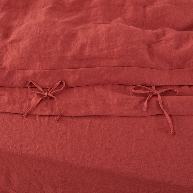 Linen Duvet Cover Red | 100% Pure Linen Duvet Covers | Linen Bedding